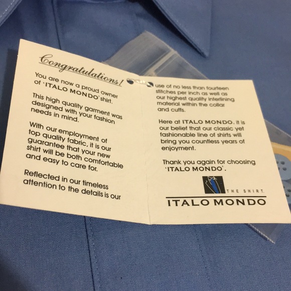 Italo Mondo | Shirts | Italo Mondo Cadet Blue Long Sleeve Dress Shirt | Poshmark